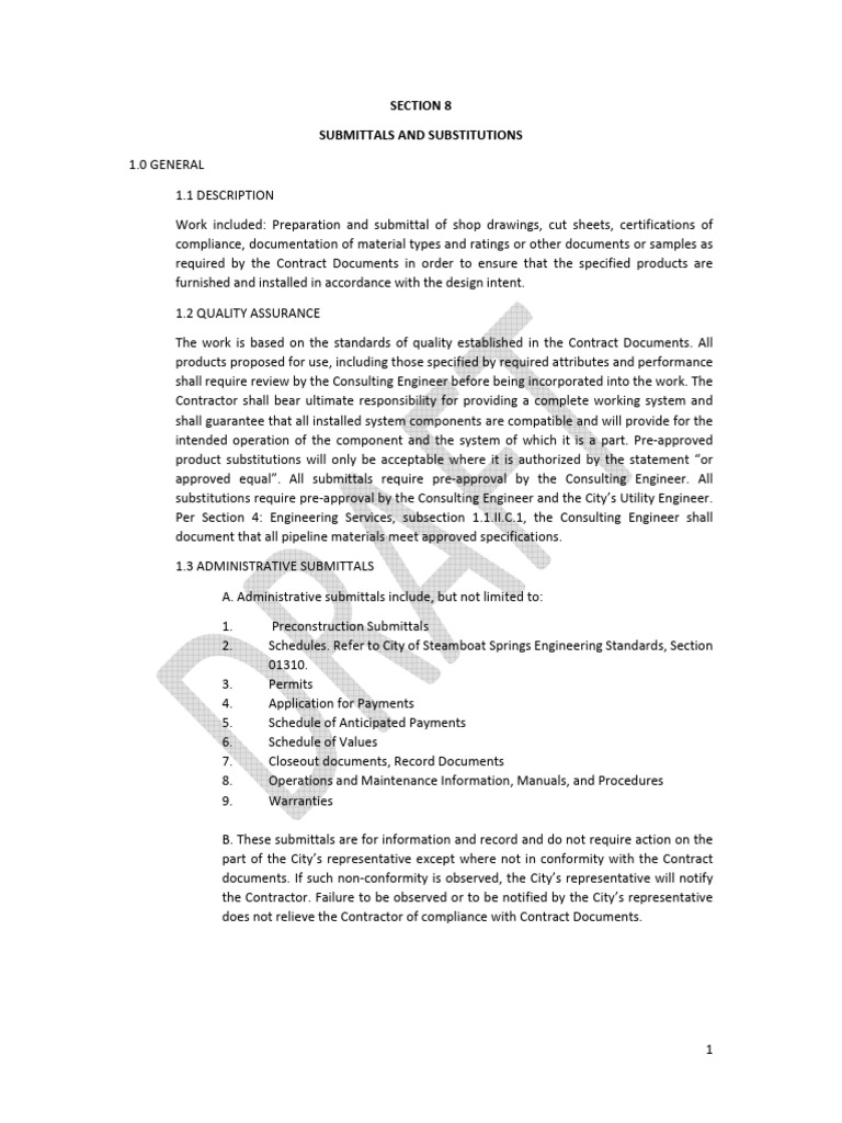 Submittals and Substitutions Guidelines | PDF