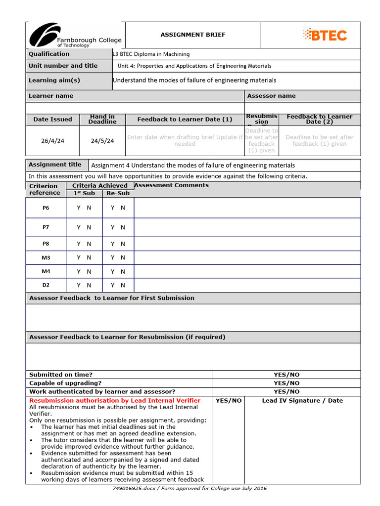 Unit 4 Assignment 4 P6 P7 P8 M3 M4 D2 | PDF | Corrosion | Ductility