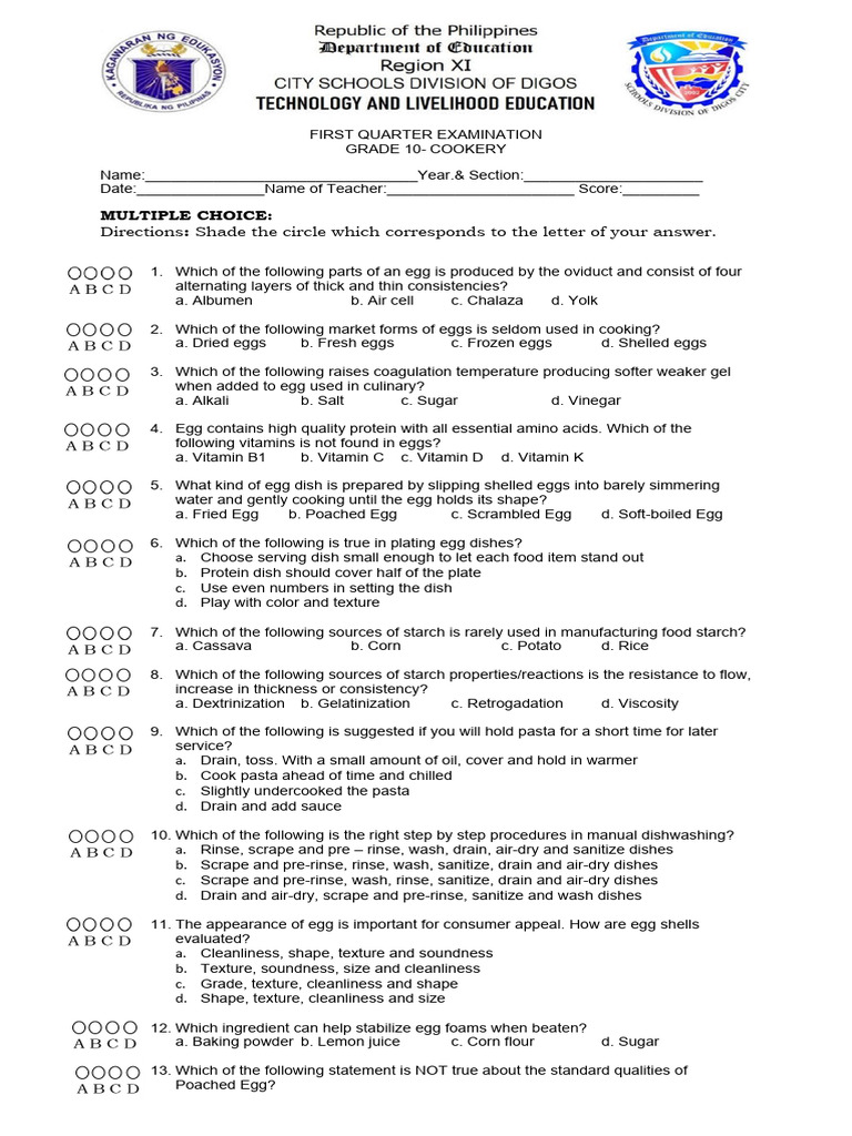 Tle 10 Q1 Cookery Pdf Pasta Cooking