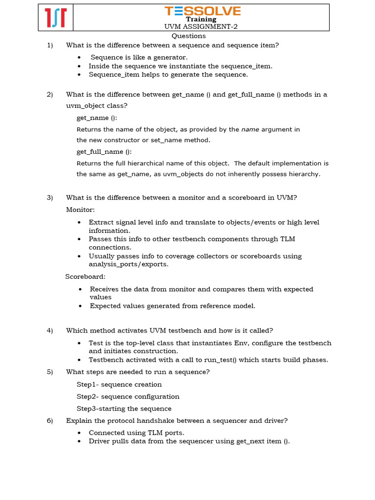 UVM Driver-Sequencer Handshake Explained | PDF | Class (Computer Programming) | Method (Computer ...
