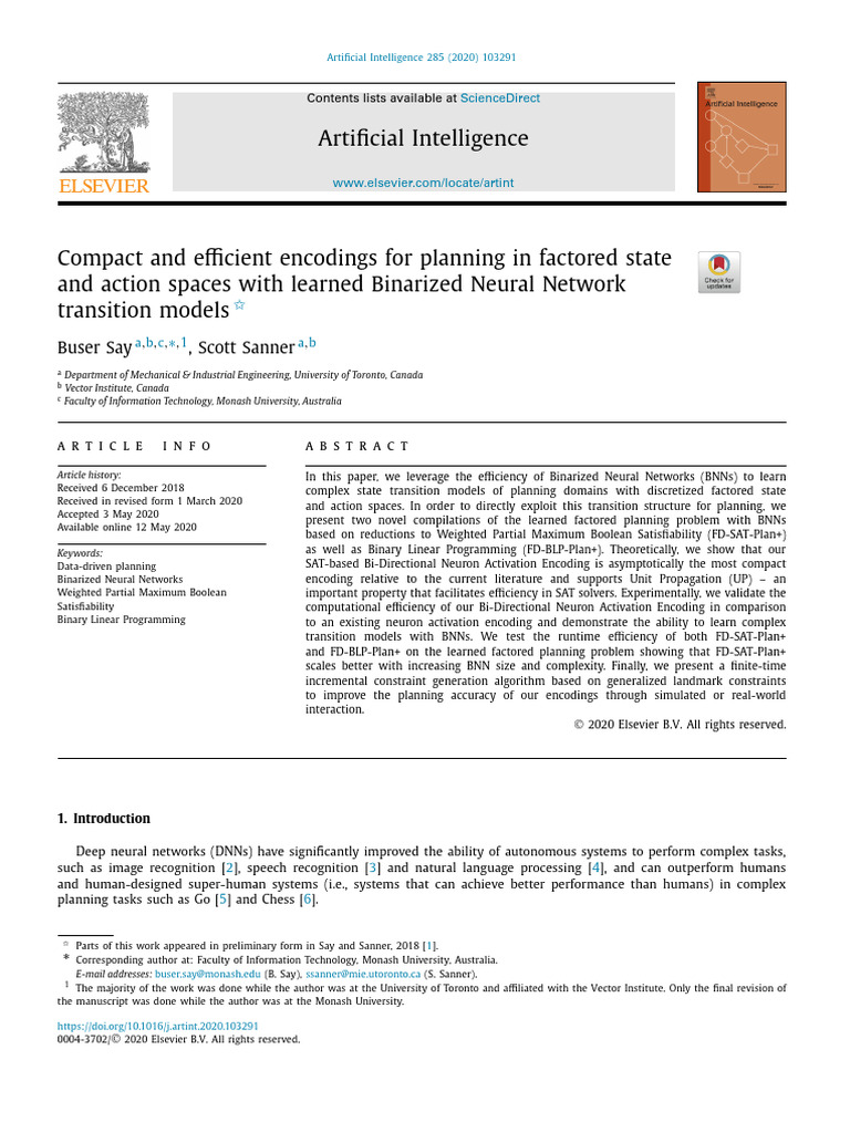 Compact-and-efficient-encodings-for-planning-in-factored-sta_2020_Artificial | PDF | Artificial ...