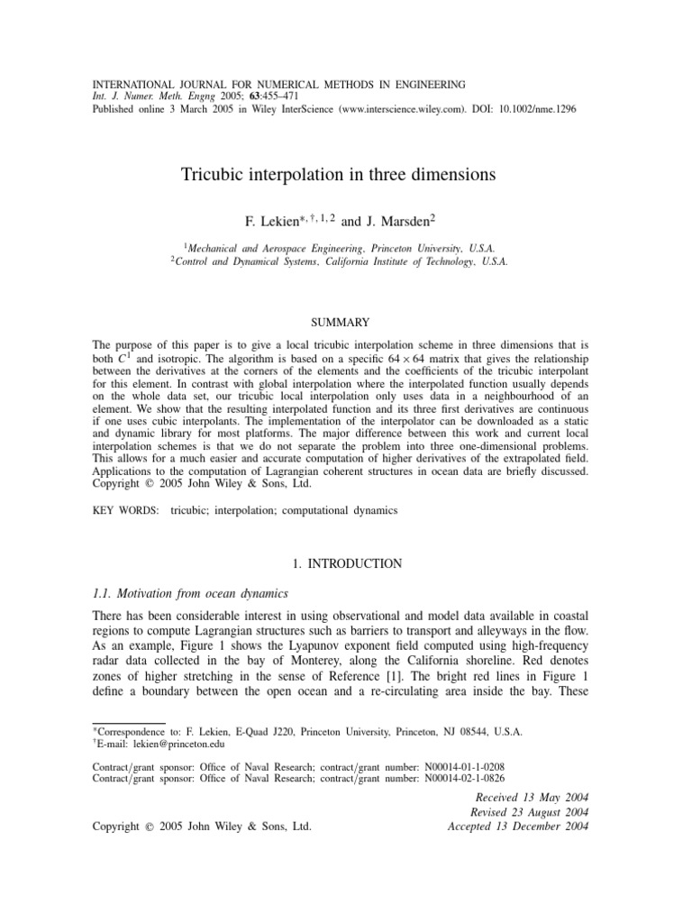 Tricubic Interpolation | PDF | Interpolation | Function (Mathematics)