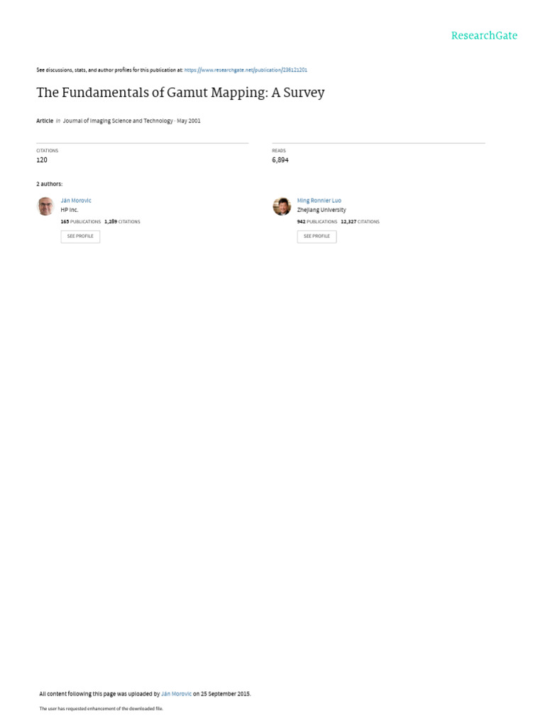 Fundamentals of Gamut Mapping 2001 | PDF | Color | Graphic Design