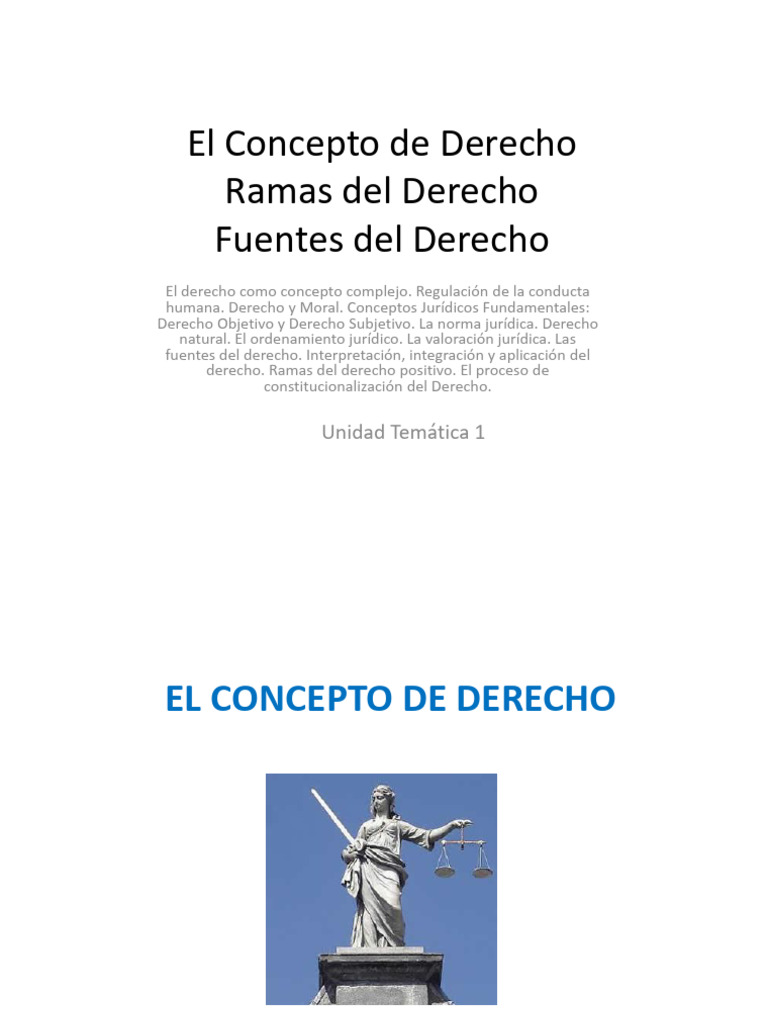 Unidad 1. - EL DERECHO COMO CONCEPTO COMPLEJO 1 PDF | PDF | Fuentes del ...