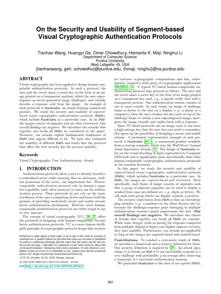 On The Security and Usability of Segment-Based Visual Cryptographic ...