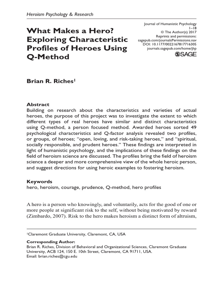 What_Makes_a_Hero_Exploring_Characterist | PDF | Hero | Courage
