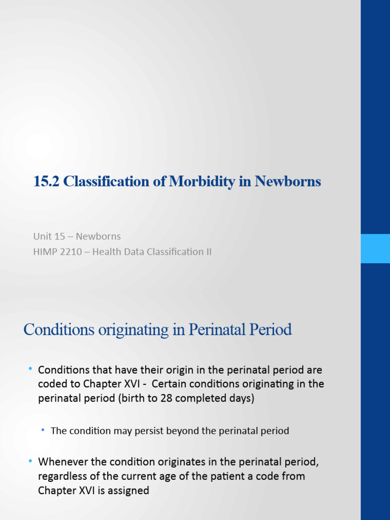 15.2 Classification of Morbidity in Newborns | PDF | Childbirth | Fetus