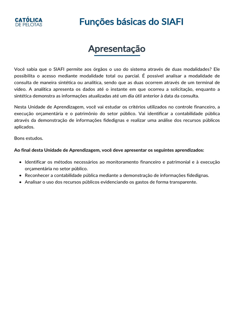9 - Funções Básicas Do SIAFI | PDF | Orçamento governamental | Orçamento