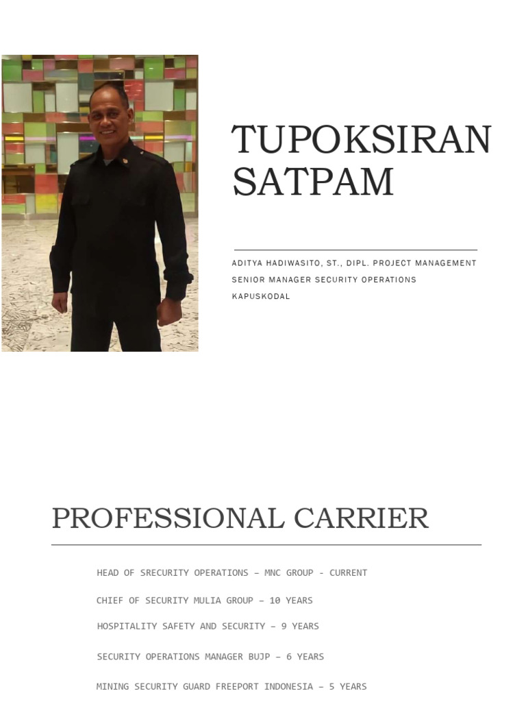 Tupoksiran Satpam | PDF