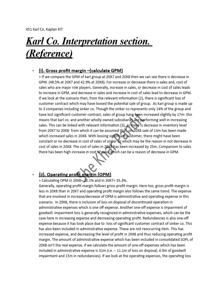 Karl Co. Interpretation | Download Free PDF | Current Liability ...