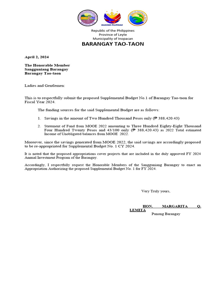 Supplemental Budget 2024 | Download Free PDF | Fund Accounting | Budget