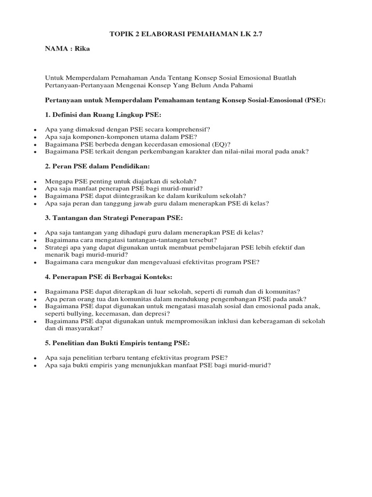 Topik 2 Elaborasi Pemahaman | PDF