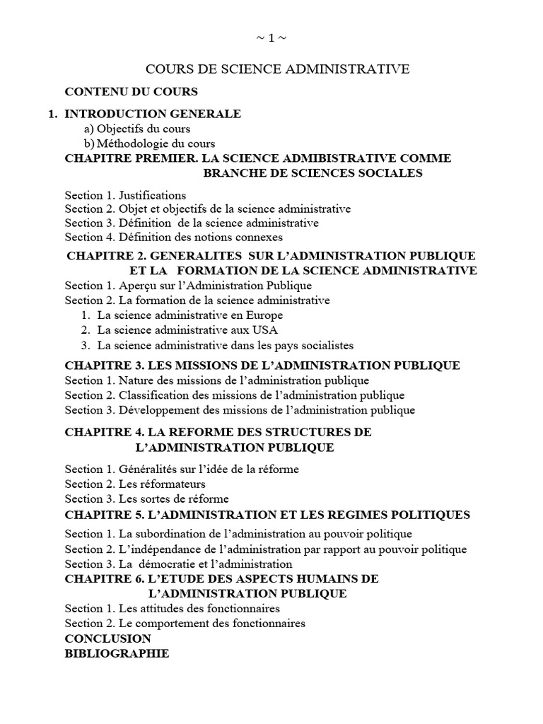 Cours de Science Administrative | PDF | Science | Administration publique