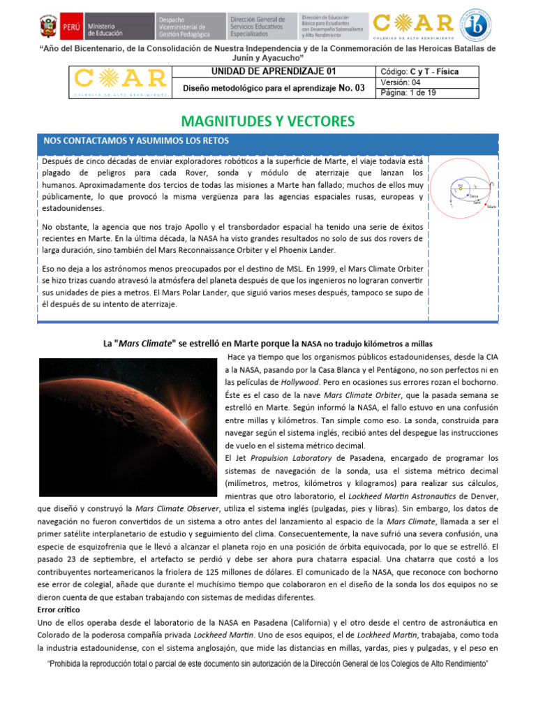 DMpA 02-Magnitudes y Vectores | PDF | Vector Euclidiano | Sistema Internacional de Unidades