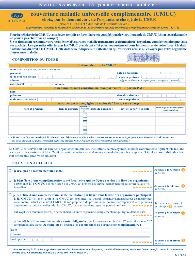 Formulaire CMU à télécharger | PDF