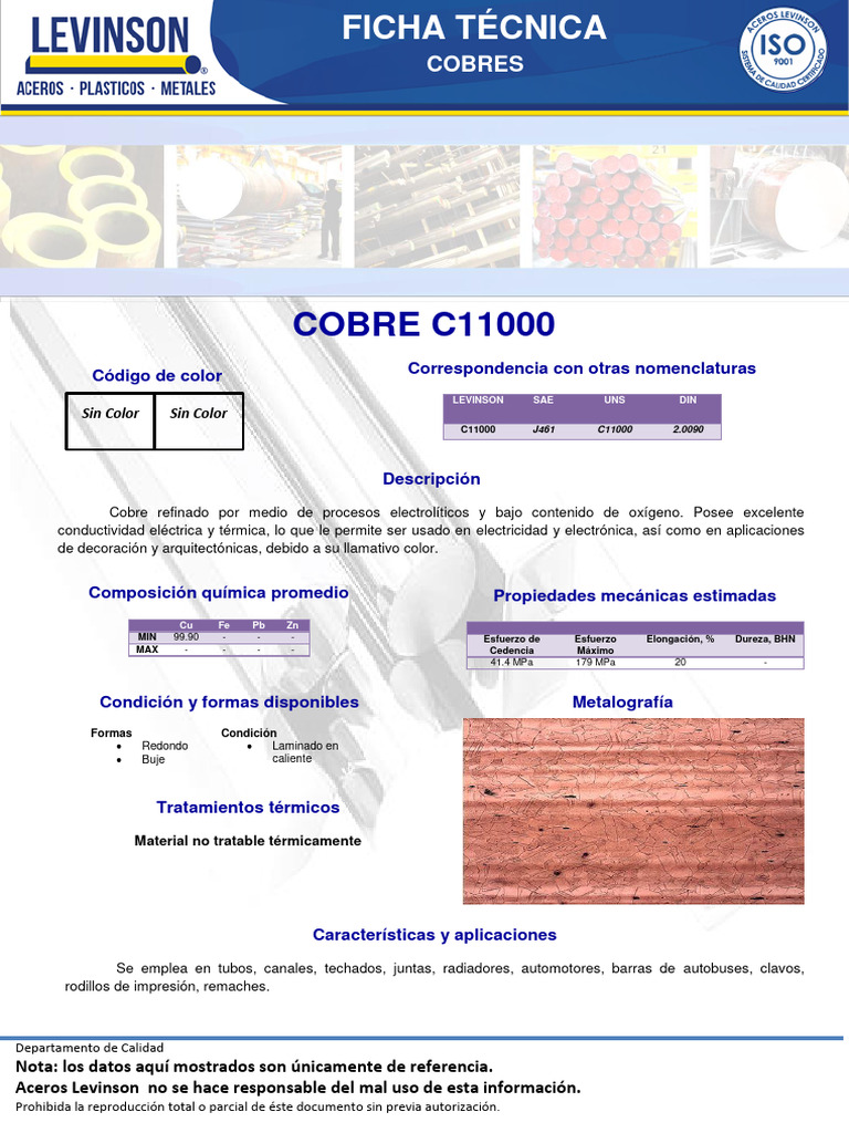 Cobre C11000 | PDF