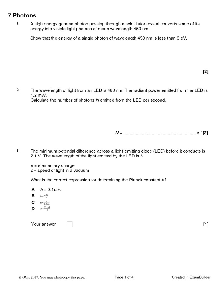 8 Photons | PDF | Light Emitting Diode | Electronvolt