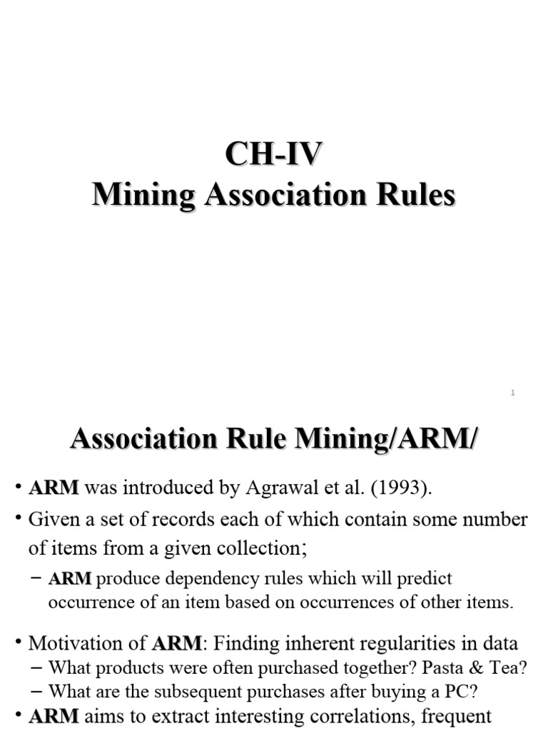 CH-4 Mining Association Rules | PDF | Data Management | Algorithms And Data Structures