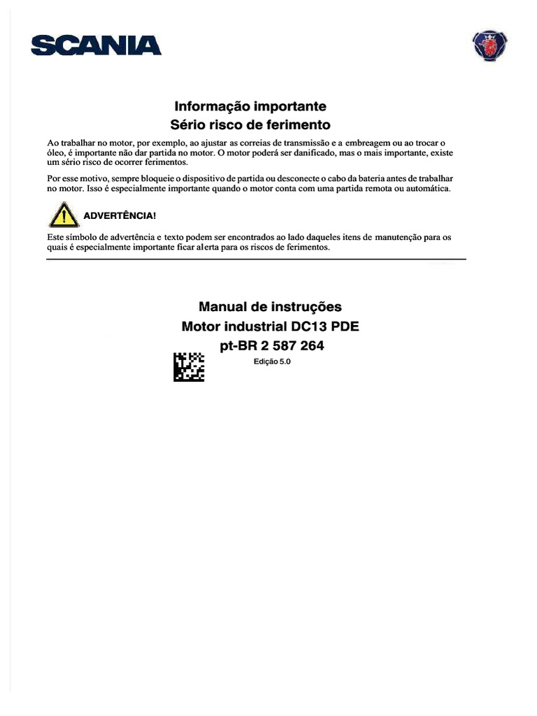 Manual do Motor DC13 PDE | PDF | Motores | Óleo de motor