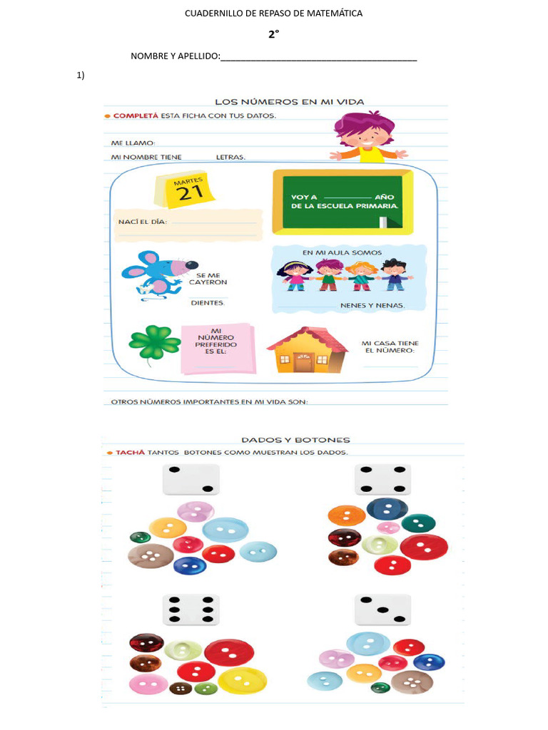 Cuadernillo de Repaso de Matemática 2024 2° | PDF
