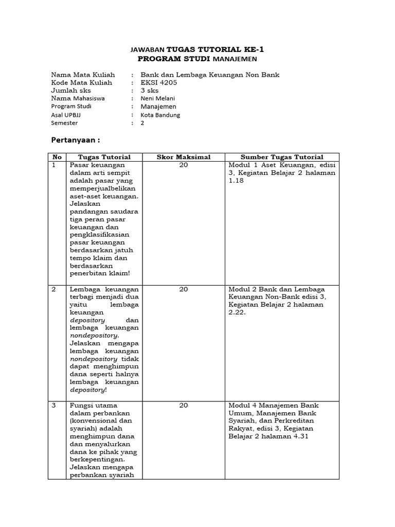 Tugas Tutorial 1 Eksi4205 | PDF