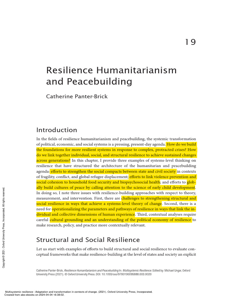 Multisystemic Resilience Adaptation and Transforma... - (Section 6 ...