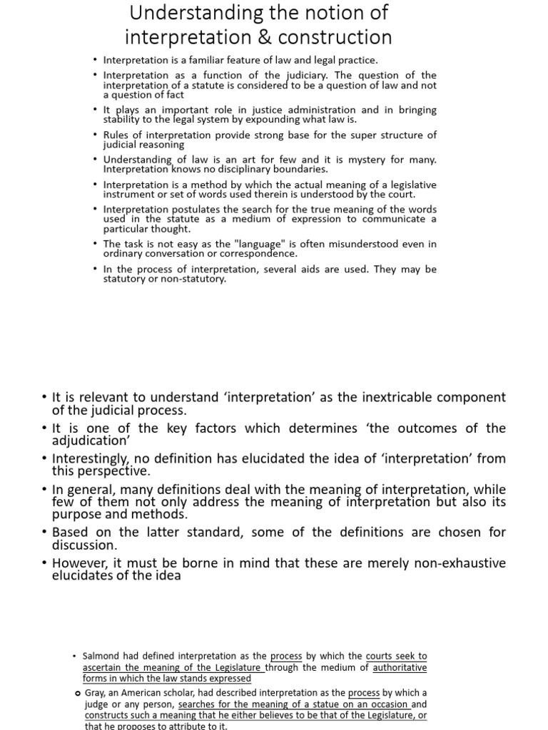 Understanding The Notion of Interpretation - Construction | PDF ...