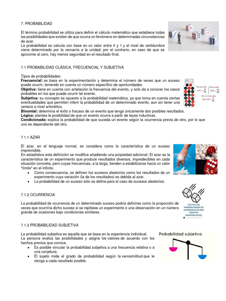 Tipos y Conceptos de Probabilidad | PDF | Probabilidad | Aleatoriedad