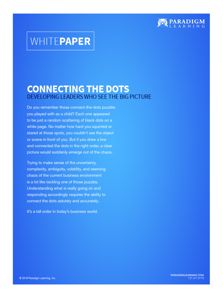 Connecting the Dots in Leadership | PDF | Learning | Leadership