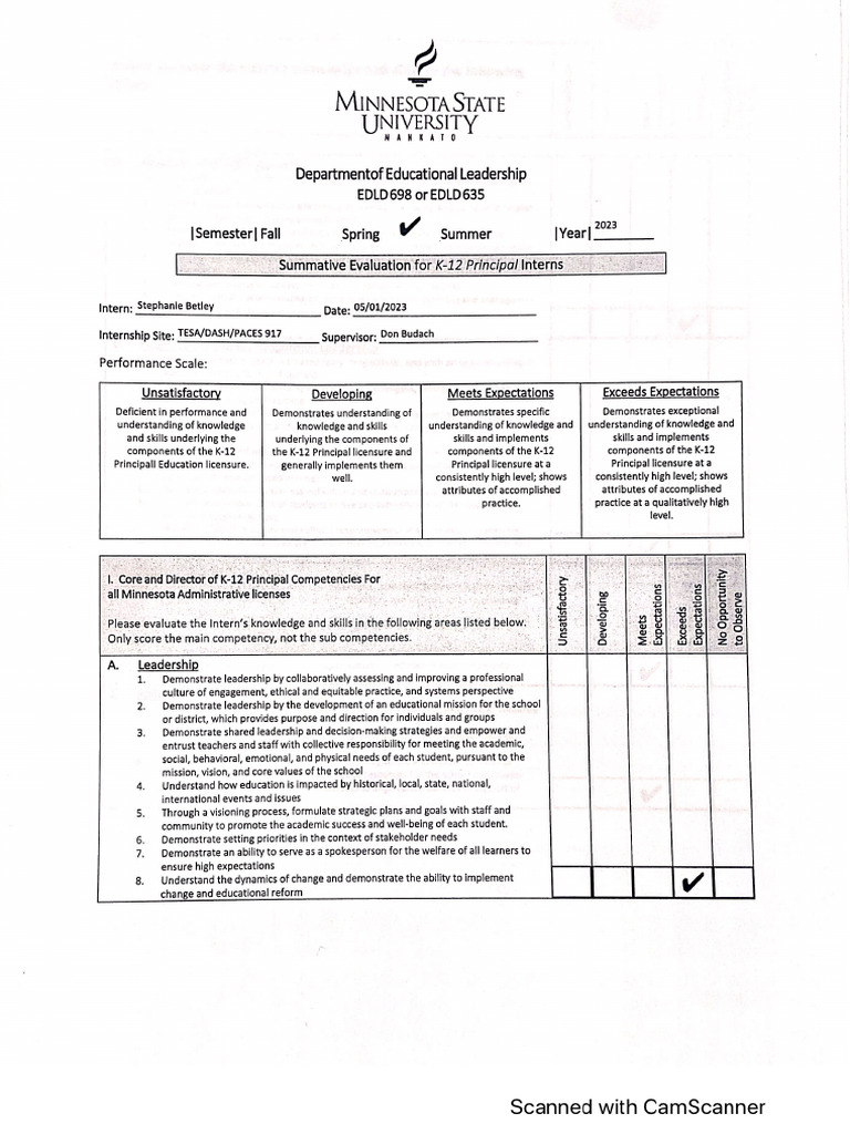 Steph Betley Spring 2023 Evaluation | PDF