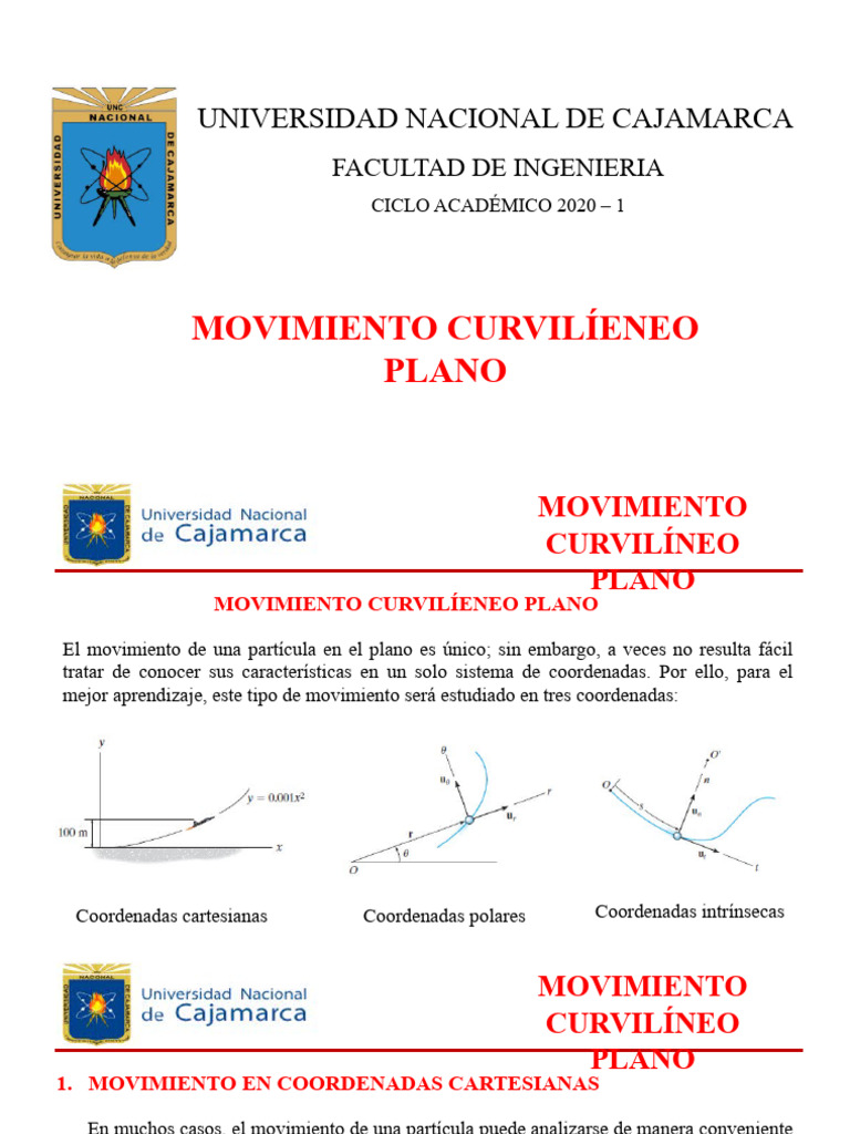 Sesión 07 - Movimiento Curvilineo en El Plano | PDF | Aceleración | Velocidad