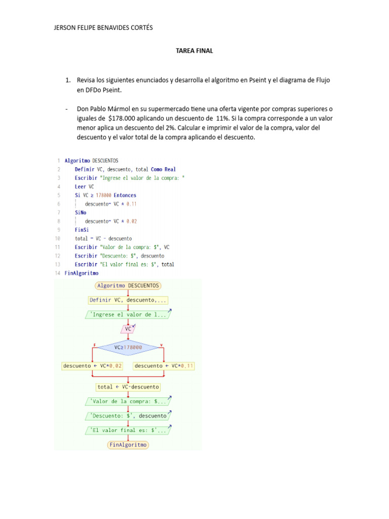 Algoritmos y Diagramas de Flujo en Pseint | PDF | Algoritmos