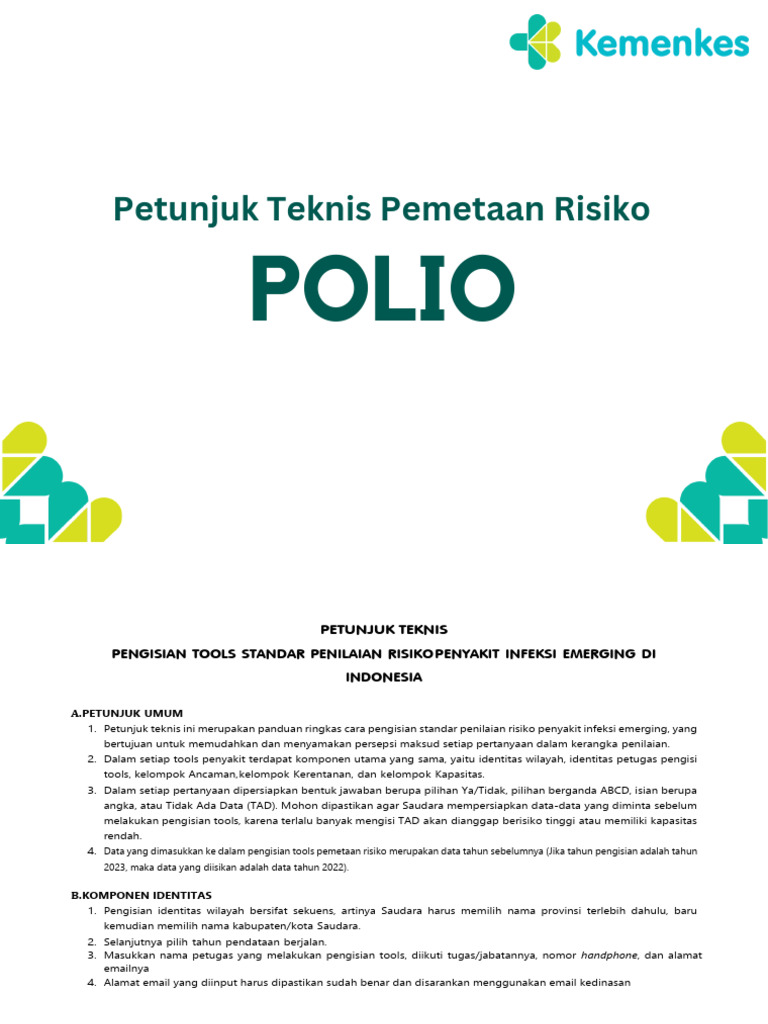 Petunjuk Teknis Pemetaan Risiko Polio Final | PDF
