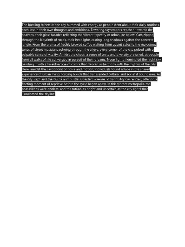 The Bustling Streets of The City Hummed With Energy As People Went ...