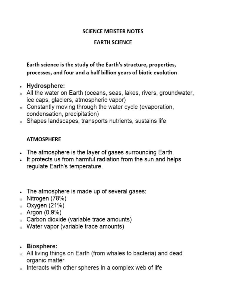 Science Meister Notes | PDF | Rock (Geology) | Sedimentary Rock
