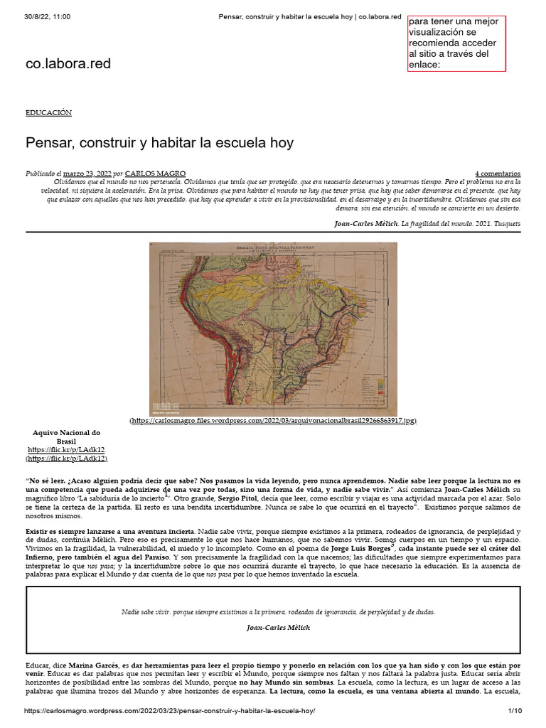 Pensar, Construir y Habitar La Escuela Hoy | PDF | Escuelas | Aprendizaje Pensar, Construir y Habitar La Escuela Hoy | PDF | Escuelas | Aprendizaje