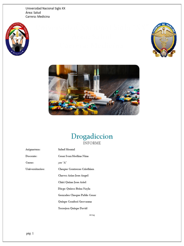 DROGADICCION | PDF | La dependencia de sustancias | Drogas