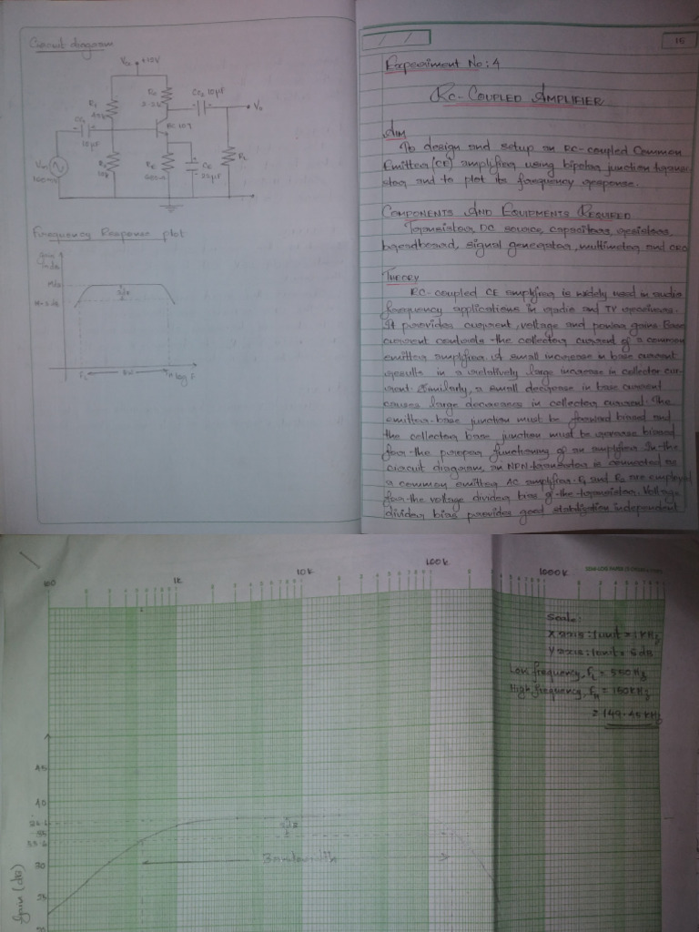 AC lab exp 4&5(RC coupled amplifier &RC phase shift oscillator) | PDF