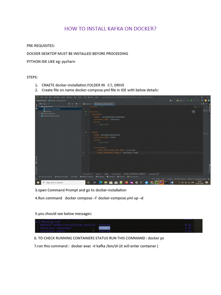 How To Install Kafka On Docker | PDF