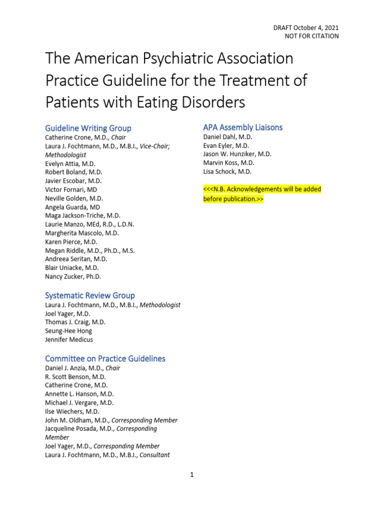 APA-Draft-Practice-Guidelines-Eating-Disorders | PDF | Binge Eating ...