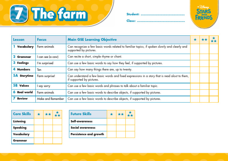 Farm Animals Vocabulary and Skills Lesson | PDF | Language Arts ...