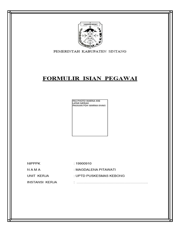 FORMULIR ISIAN PEGAWAI | PDF