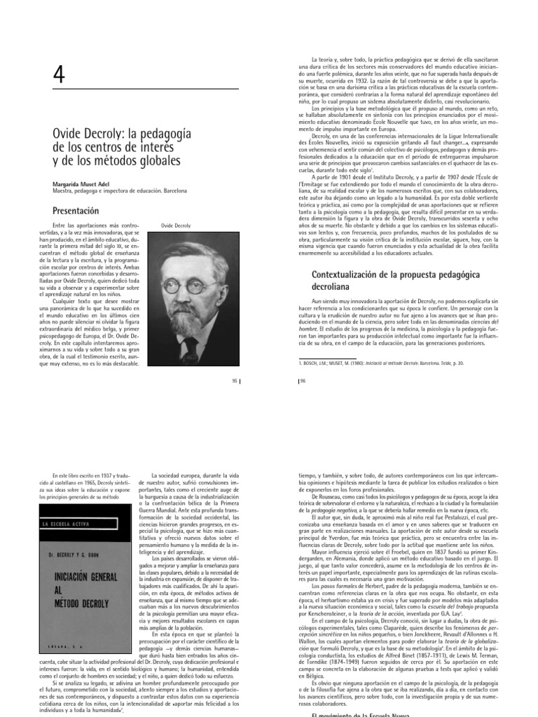 Decroly | Descargar gratis PDF | Pedagogía | Aprendizaje