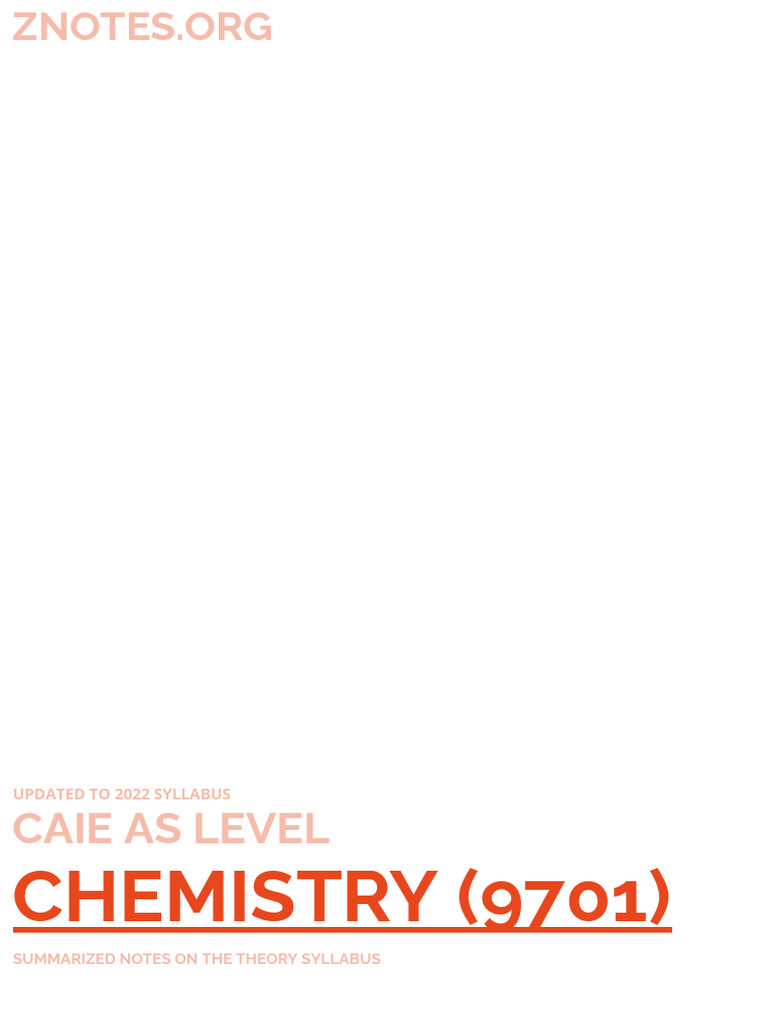 Caie As Level Chemistry 9701 Theory v1 | PDF | Chemical Bond | Chemical ...