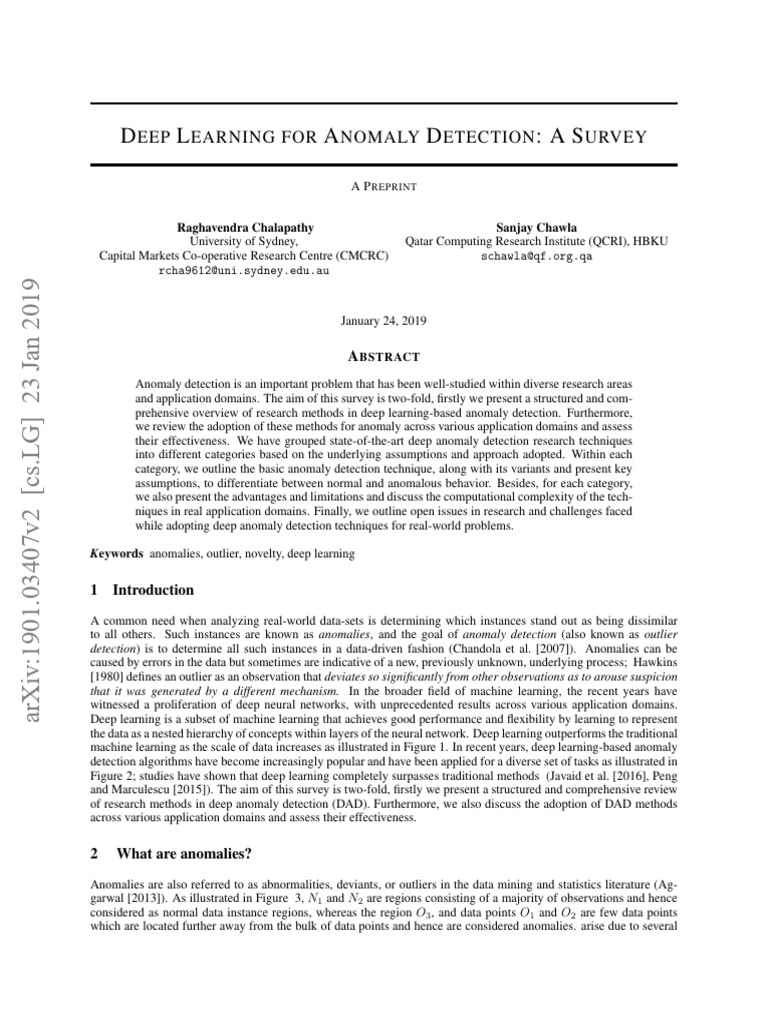 Deep Learning Anomaly Detection Survey | PDF | Deep Learning | Artificial Neural Network