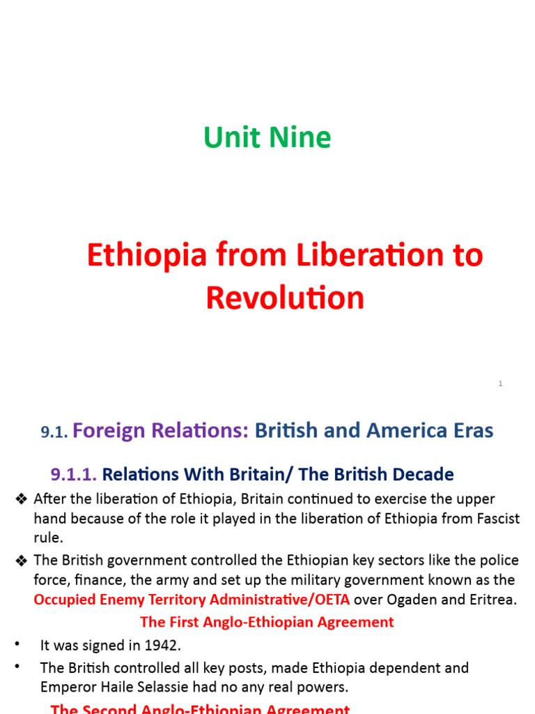 Unit 9- Ethiopia From Liberation to Revolution | PDF | Eritrea | Ethiopia