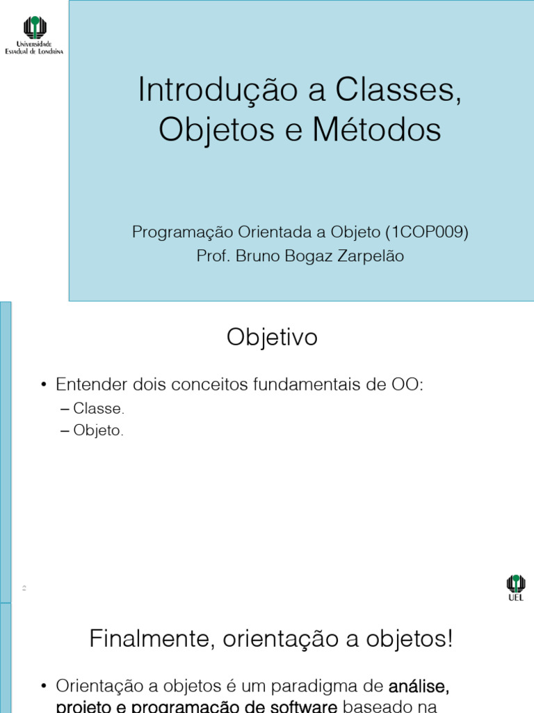 Classes Objetos Aspectos Basicos Pdf Classe Programação De Computadores Método