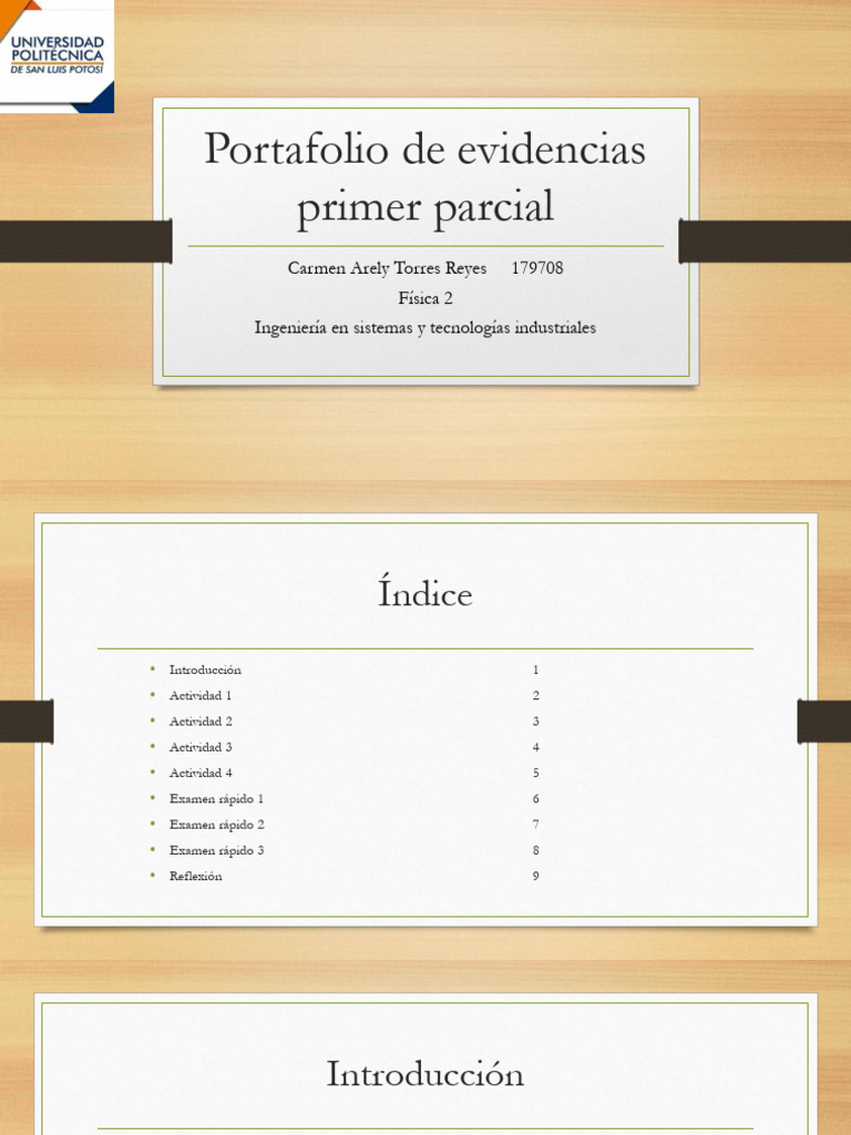 Portafolio de Evidencias Primer Parcial | PDF