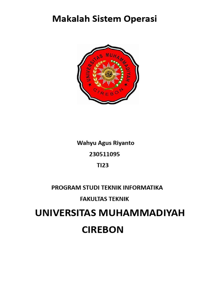Wahyu Agus Riyanto Tugas Makalah Sistem Operasi (230511095) | PDF ...