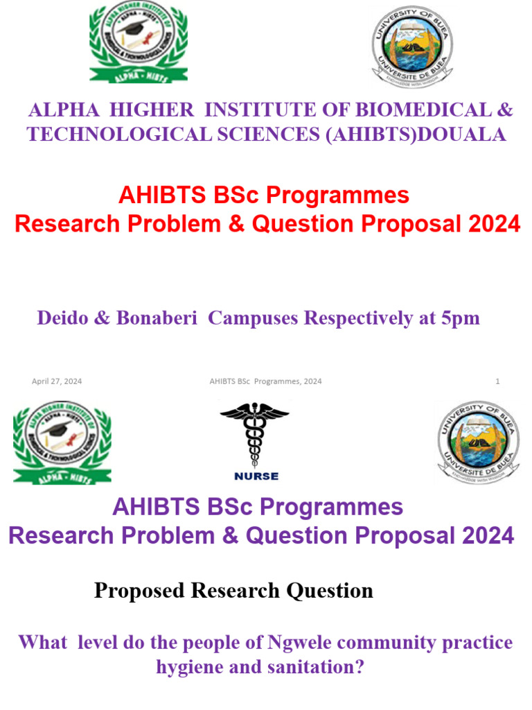 Research Question presentation | PDF | Sanitation | Hygiene